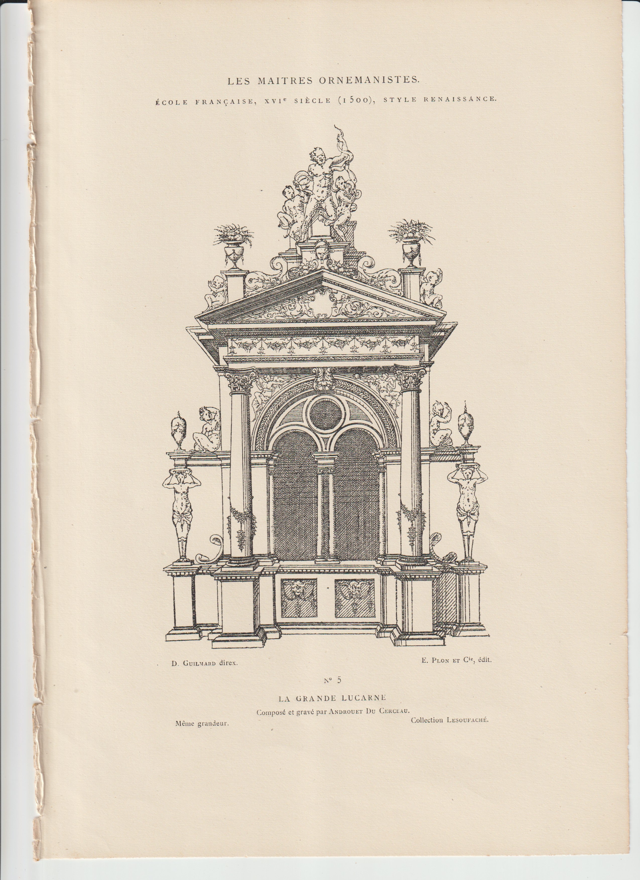 “La Grande Lucarne (No. 5) — Androuet du Cerceau — Original 19th‑C Plo ...