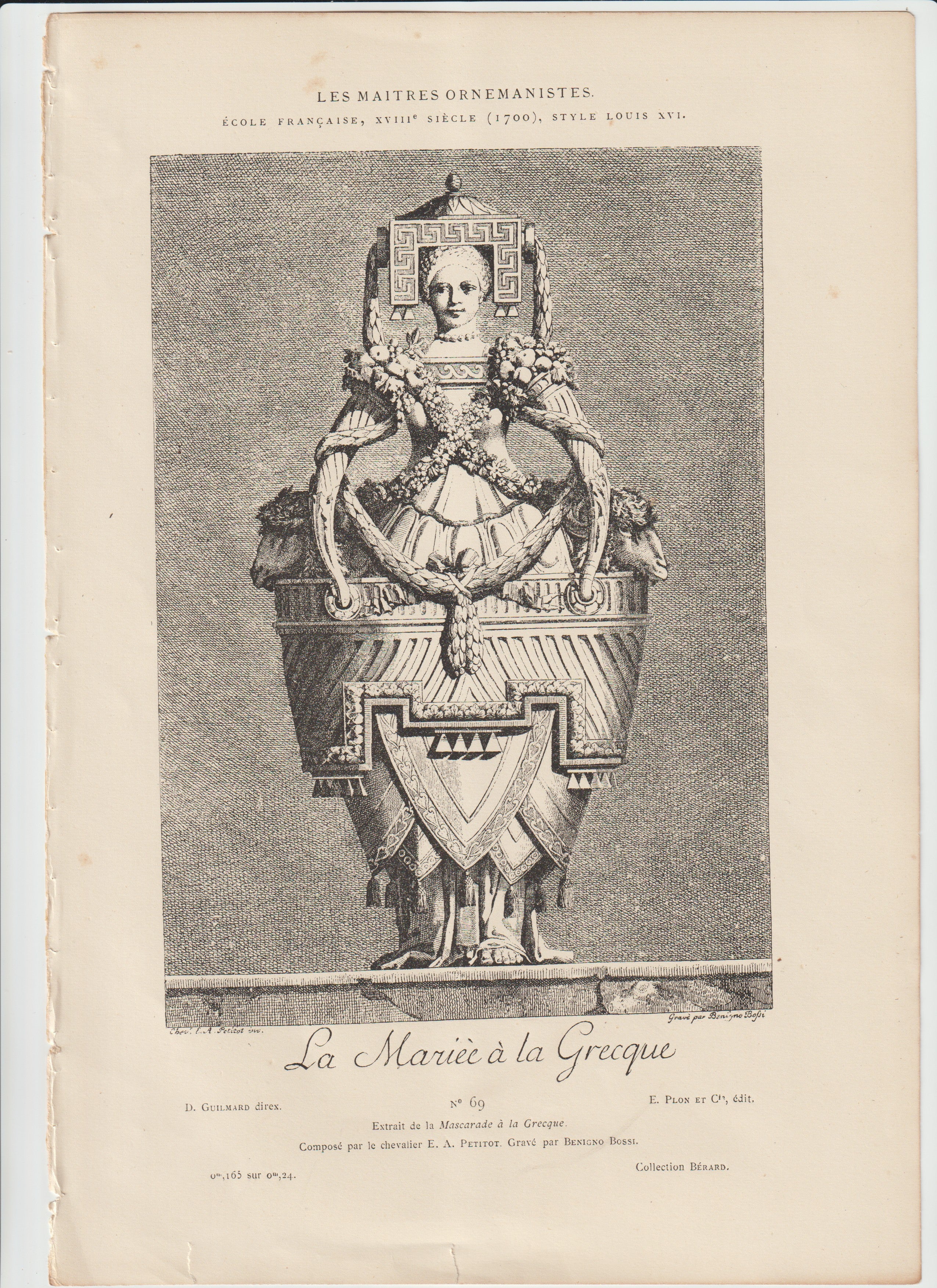La Mariée à la Grecque – Louis XVI Neoclassical Engraving, Les Maîtres ...